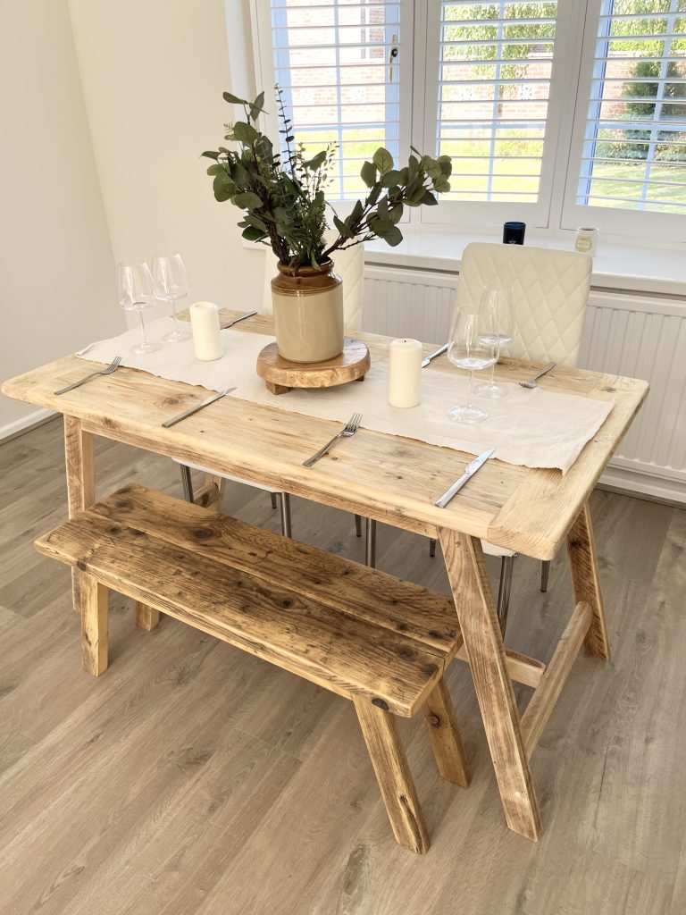 Home » Shop » BITTERNE- Rustic Dining Table- Breadboard Table ...