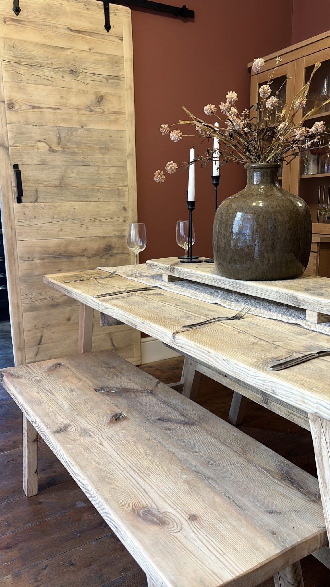 BITTERNE- Rustic Dining Table- Breadboard Table- Farmhouse Rustic Table ...