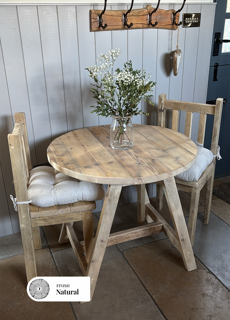 Home » Shop » COBBETT- Rustic Round Dining Table- Solid Reclaimed Wood ...
